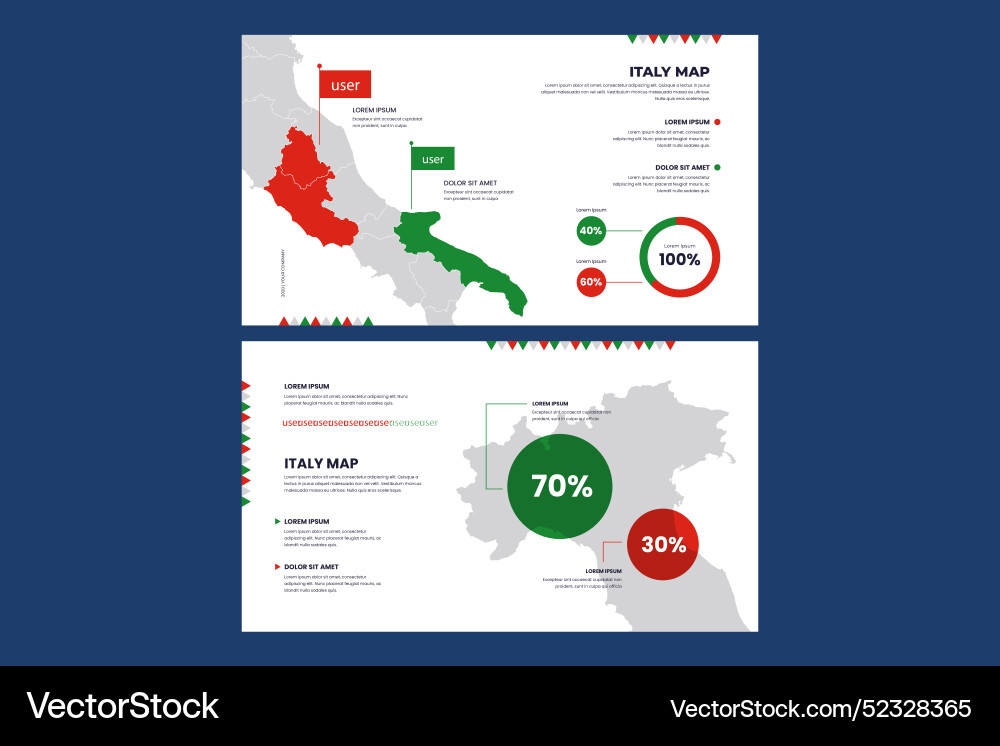 Linear infographic map of italy Royalty Free Vector Image