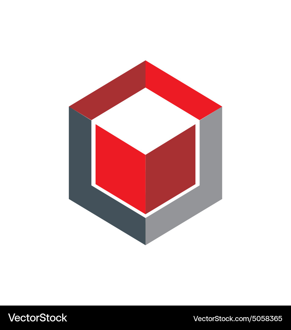 Modern 3D Geometric Cube Logo Royalty Free Vector Image