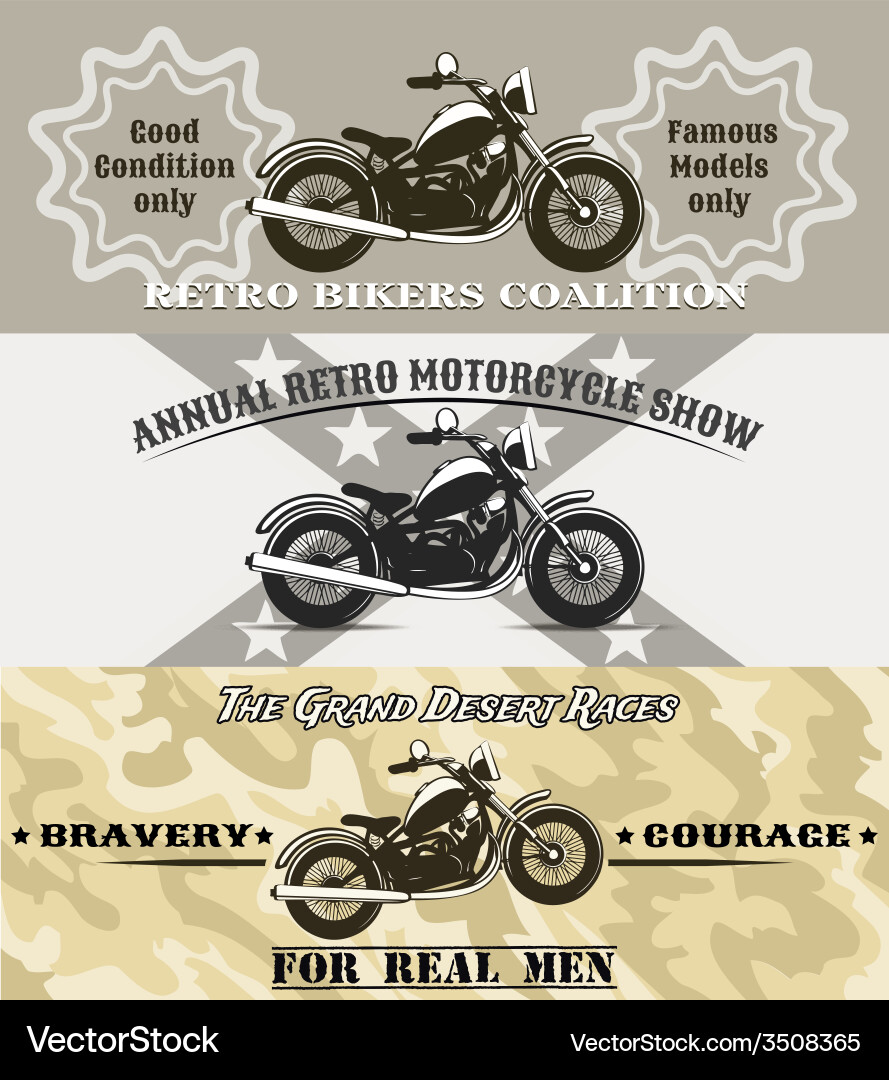Motorcycle banners Royalty Free Vector Image - VectorStock