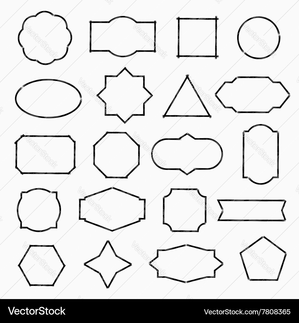 Pencil drawn shapes Royalty Free Vector Image - VectorStock