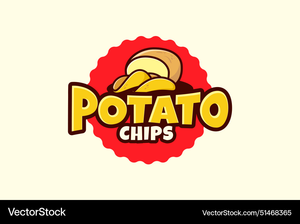Potato chips logo with a combination Royalty Free Vector