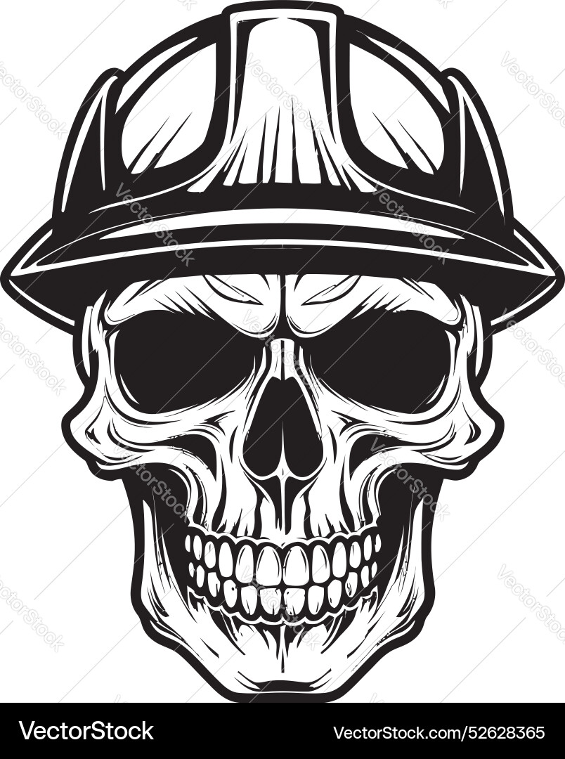 Scaffold savior skull worker helmet icon Vector Image
