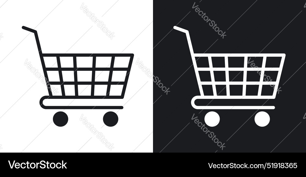 Shopping icon set in solid black and white color Vector Image