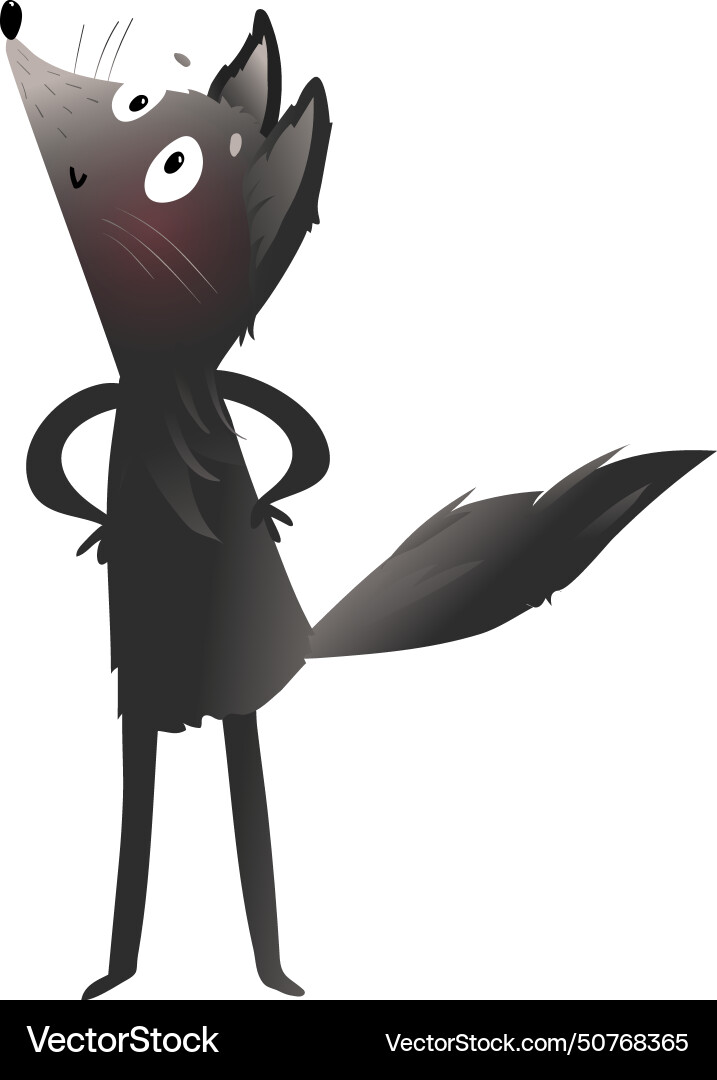 Silly cute wolf character for children Royalty Free Vector