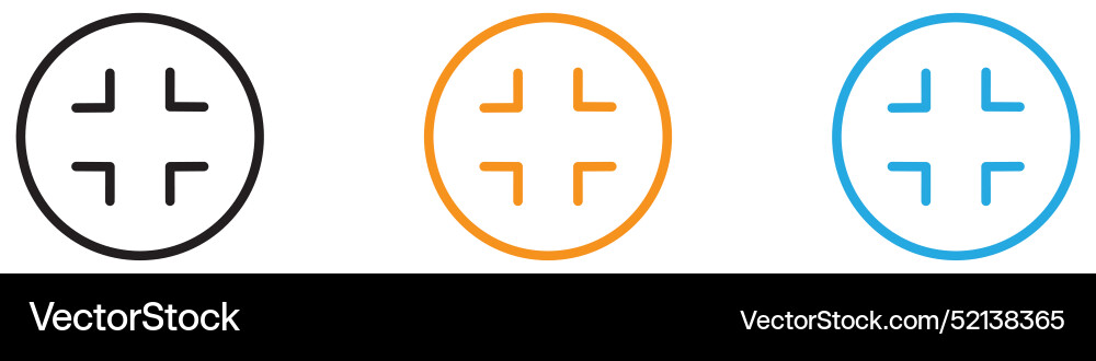 Zoom out logo set collection for web app ui Vector Image