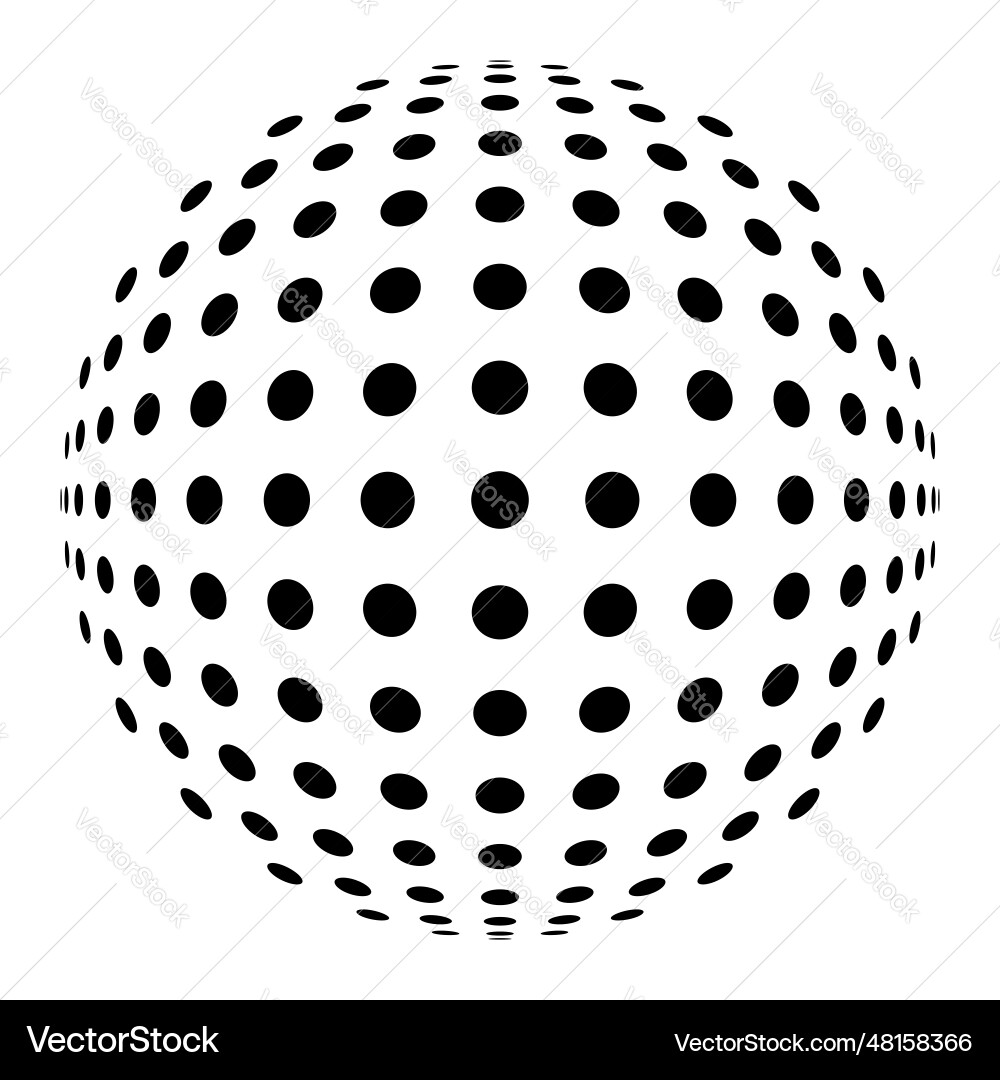 Abstract decorative dotted ball isolated icon Vector Image