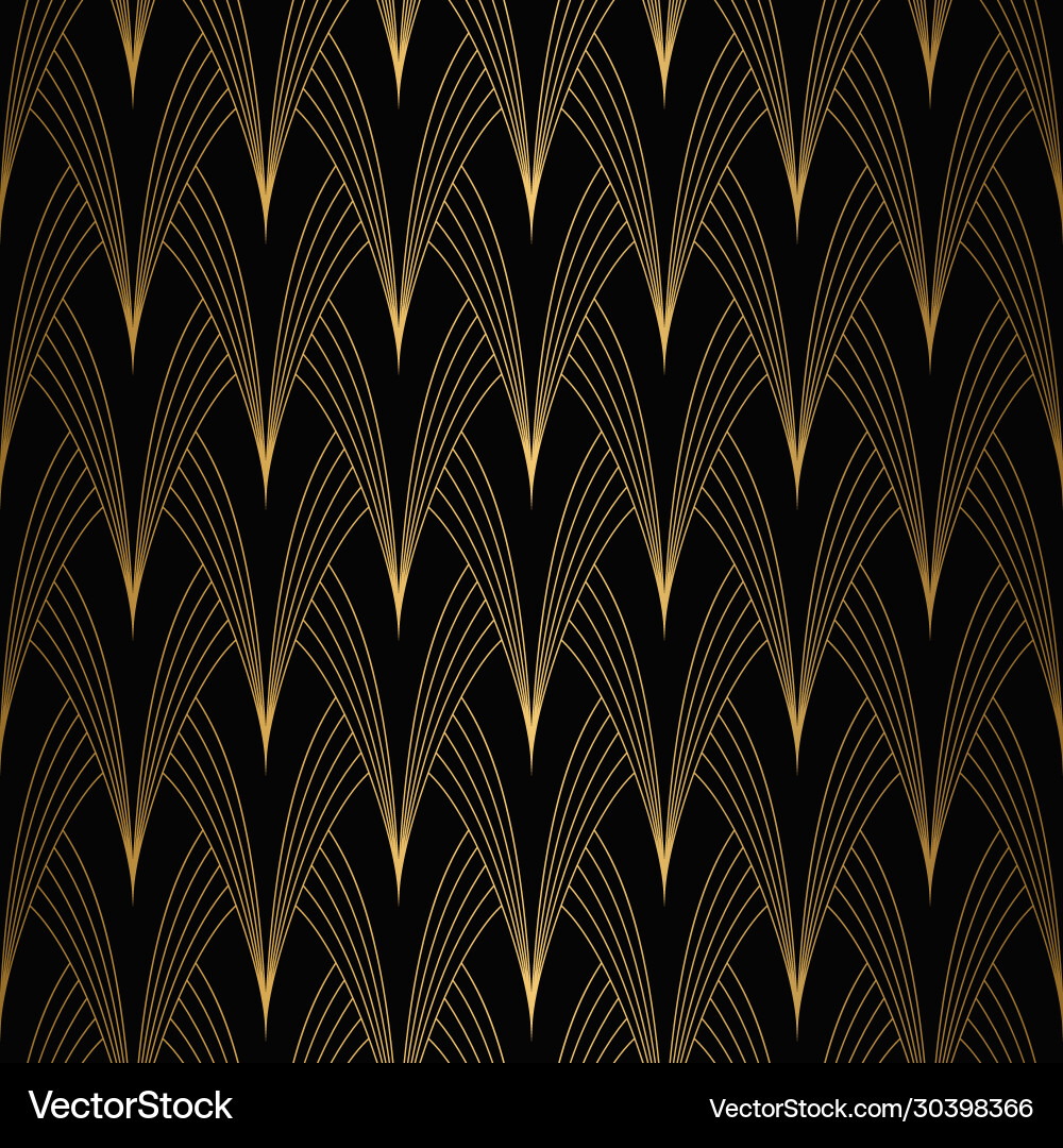Art Deco Black & Gold Pattern Royalty Free Vector Image
