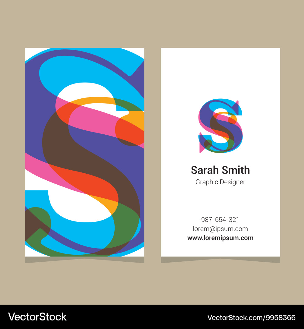 Business card letter s Royalty Free Vector Image