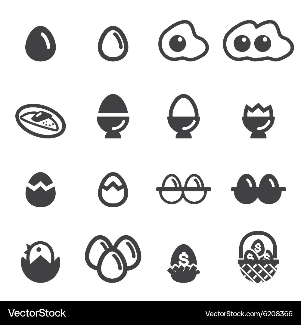Egg icon set Royalty Free Vector Image - VectorStock