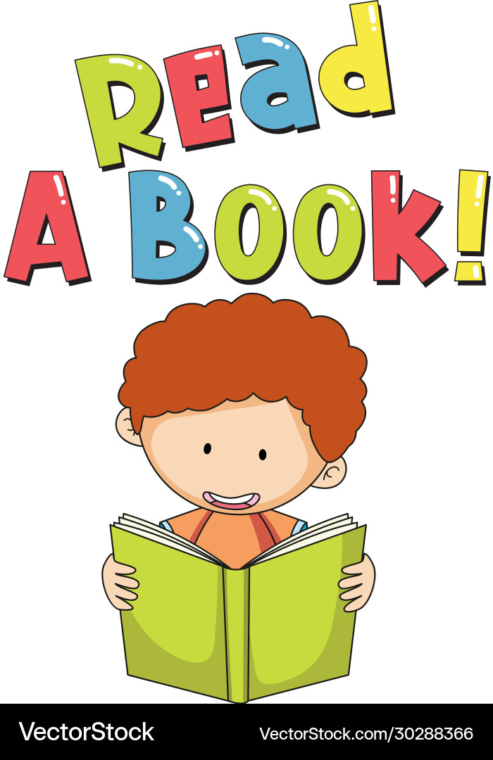 Font design for read a book with kid reading Vector Image