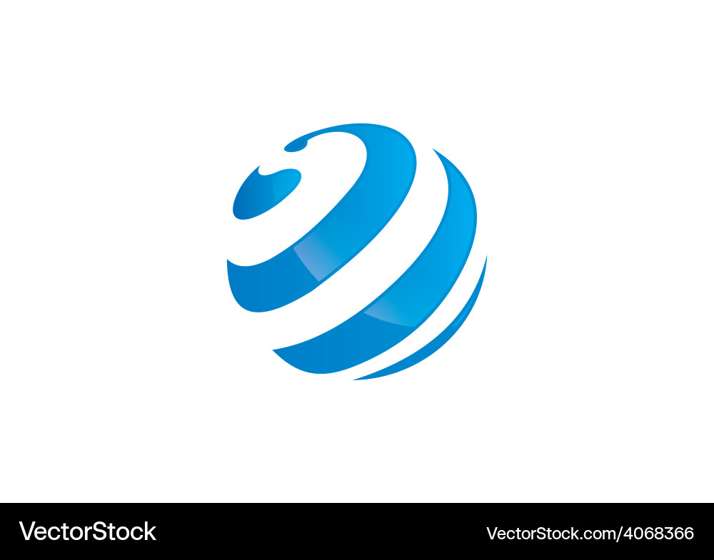 Global Communication Sphere Logo Royalty Free Vector Image