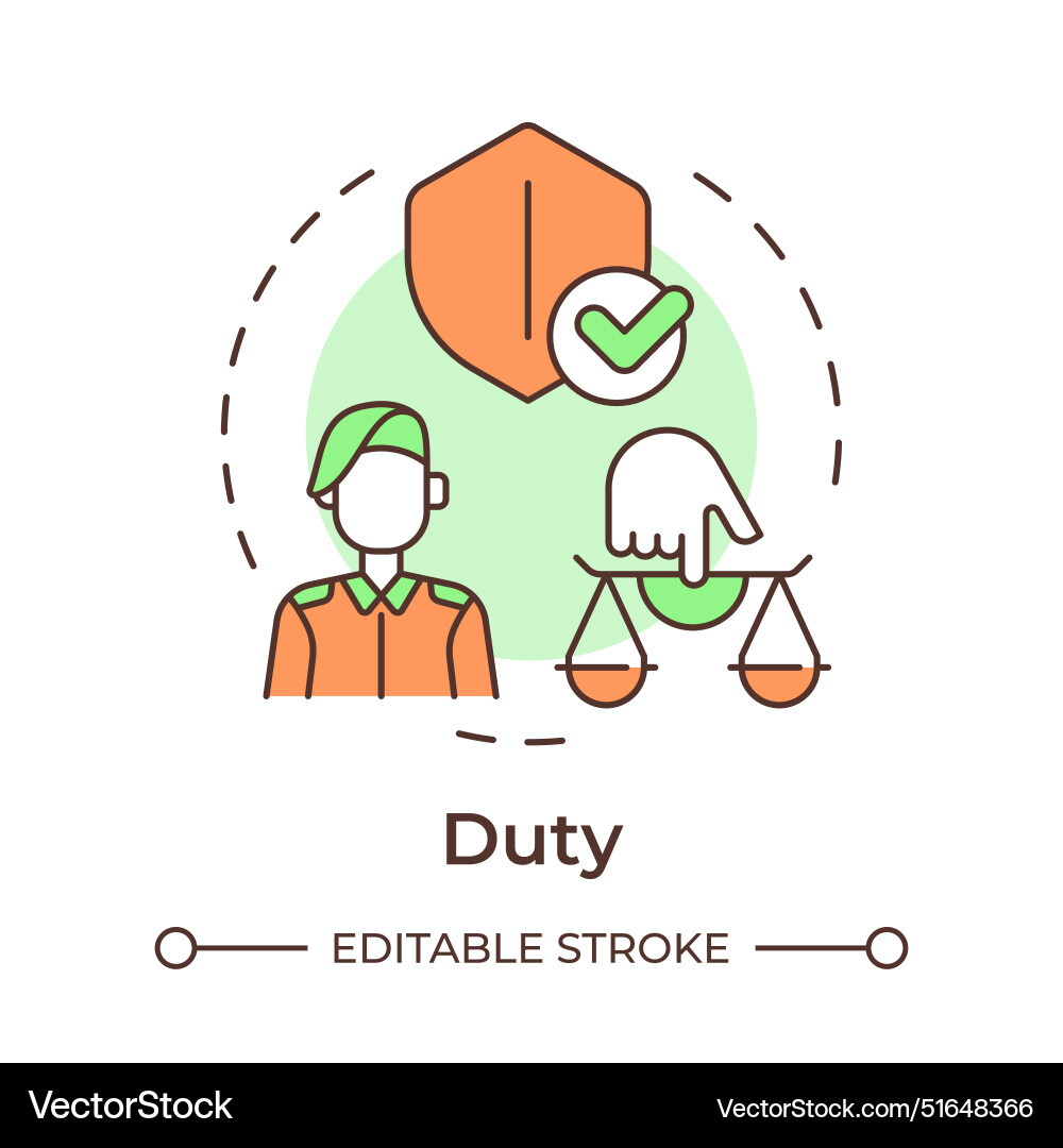 Soldiers duty multi color concept icon Royalty Free Vector