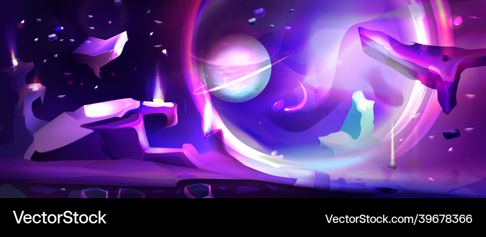 Space background with landscape of alien planet Vector Image