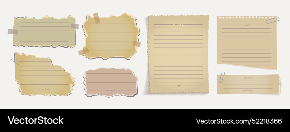 Torn piece of craft paper templates for note Vector Image