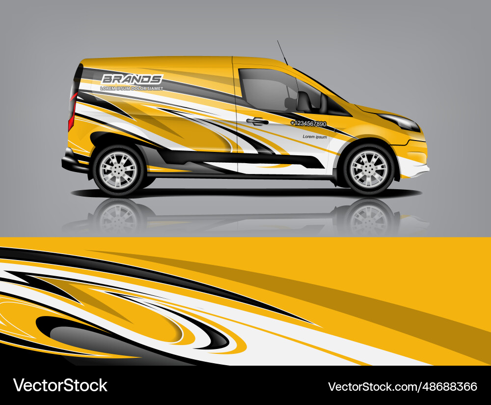 Van wrap design sticker and decal Royalty Free Vector Image