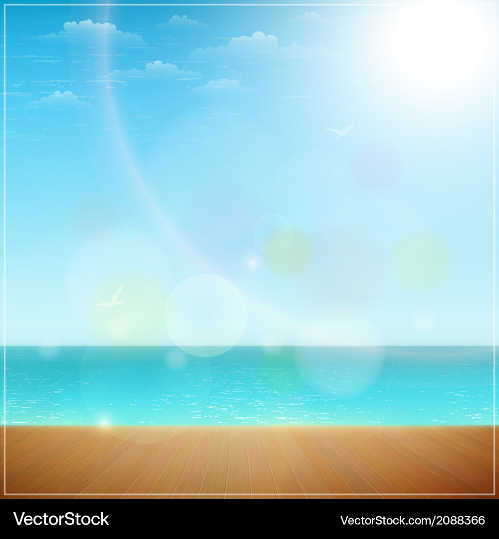 Wooden wharf on a sea beach Royalty Free Vector Image