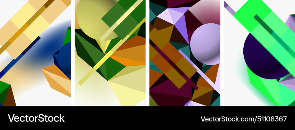 A collage of different colored geometric shapes Vector Image