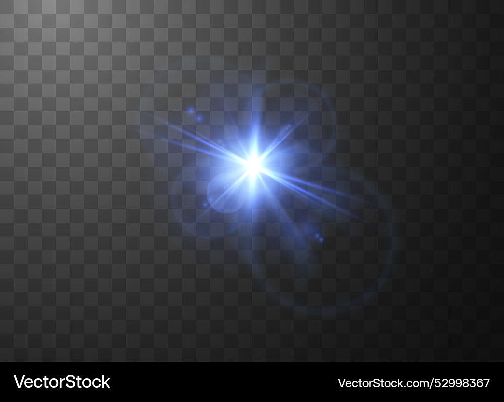A light effect or flare in blue Royalty Free Vector Image