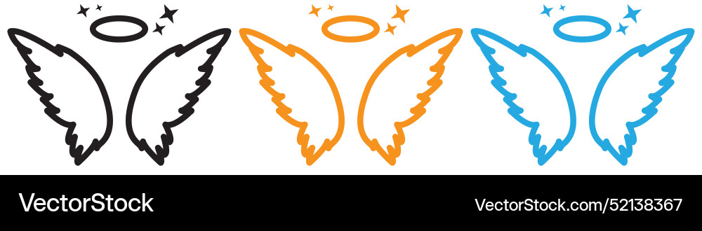 Angel wing logo set collection for web app ui Vector Image