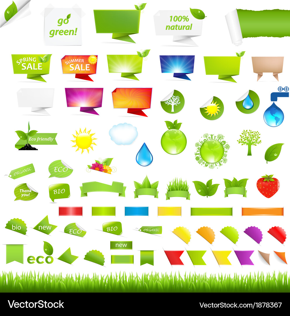 Eco collection design elements Royalty Free Vector Image