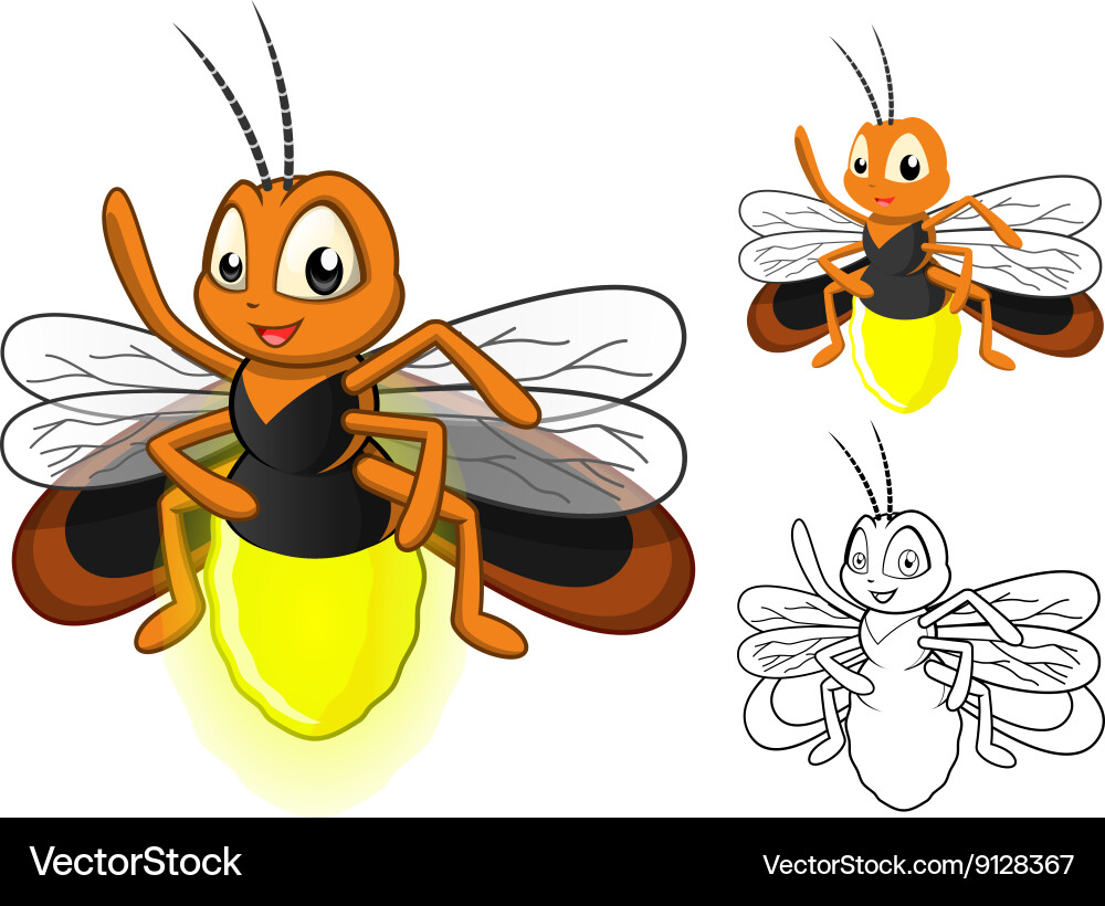 Firefly cartoon character Royalty Free Vector Image