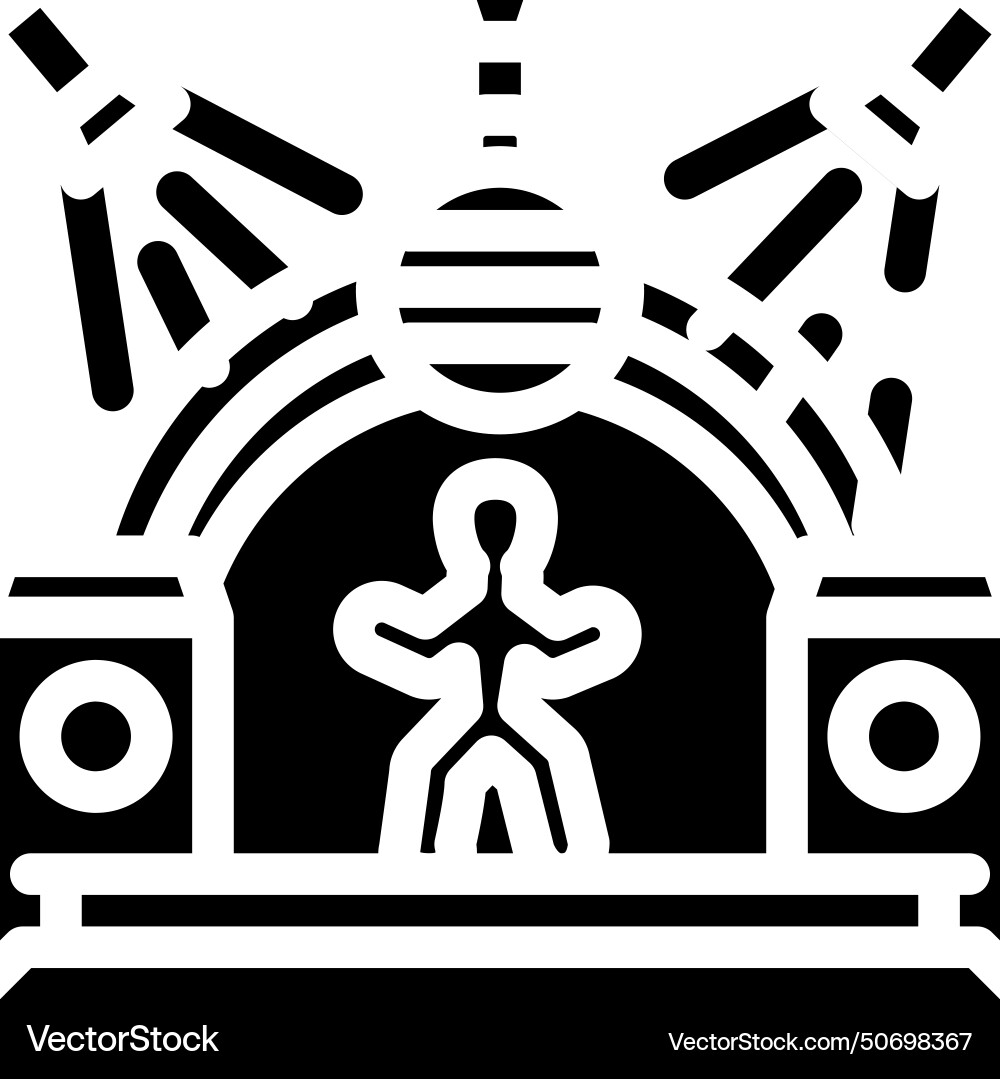 House disco party glyph icon Royalty Free Vector Image