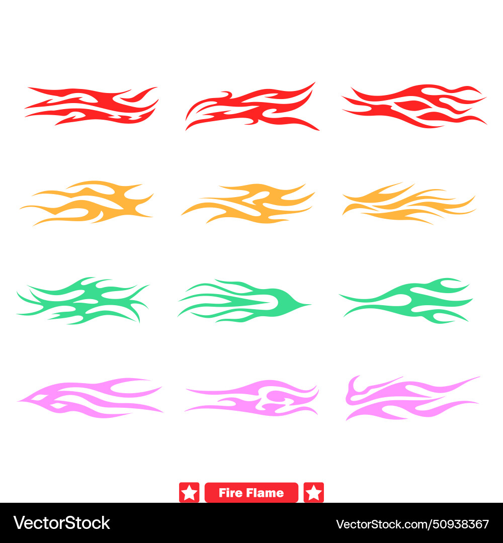 Inferno ignition dynamic fire flame silhouettes Vector Image