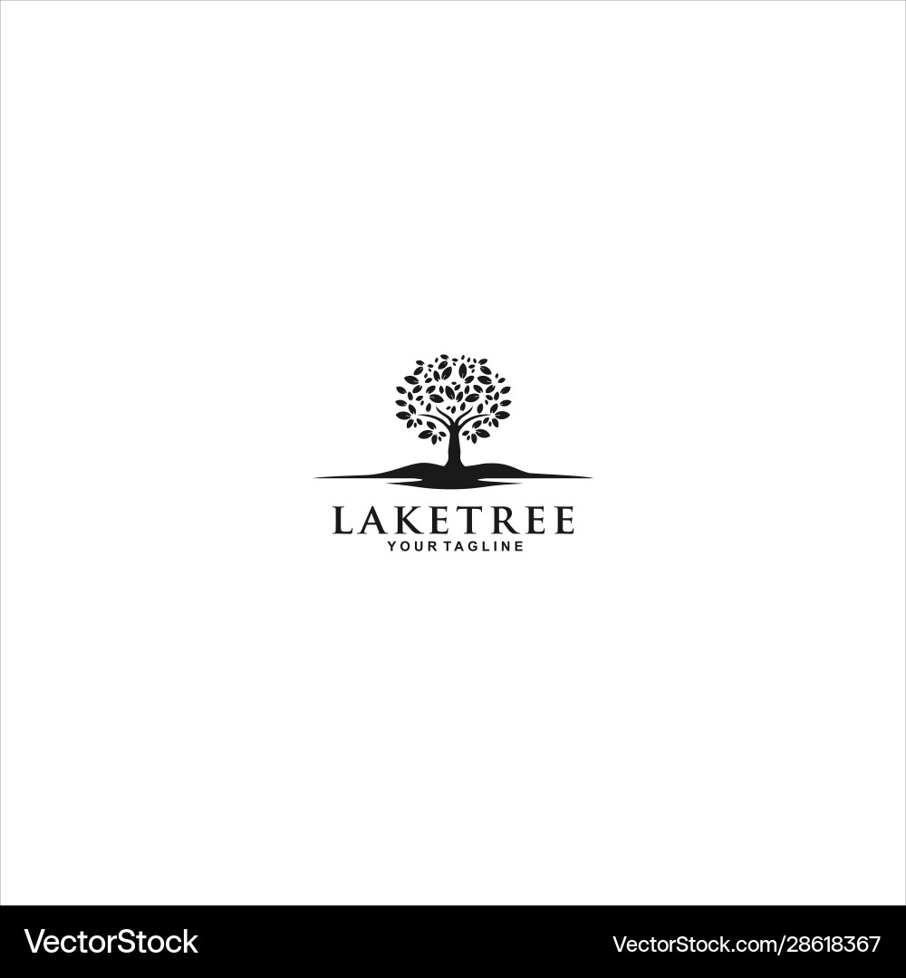 Lake tree logo template design Royalty Free Vector Image