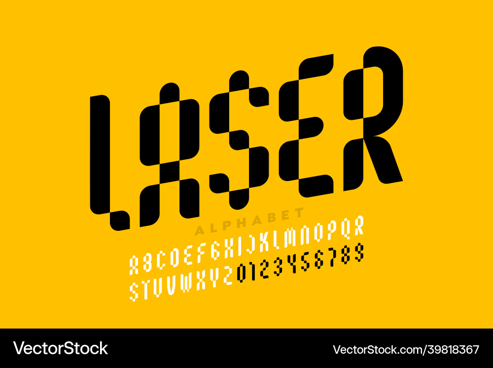 Laser font Royalty Free Vector Image - VectorStock