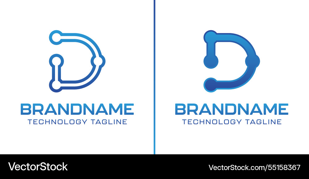 Letter d technology logo symbolize progress Vector Image