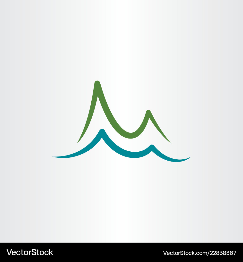 Mountain and lake water simple logo icon Vector Image