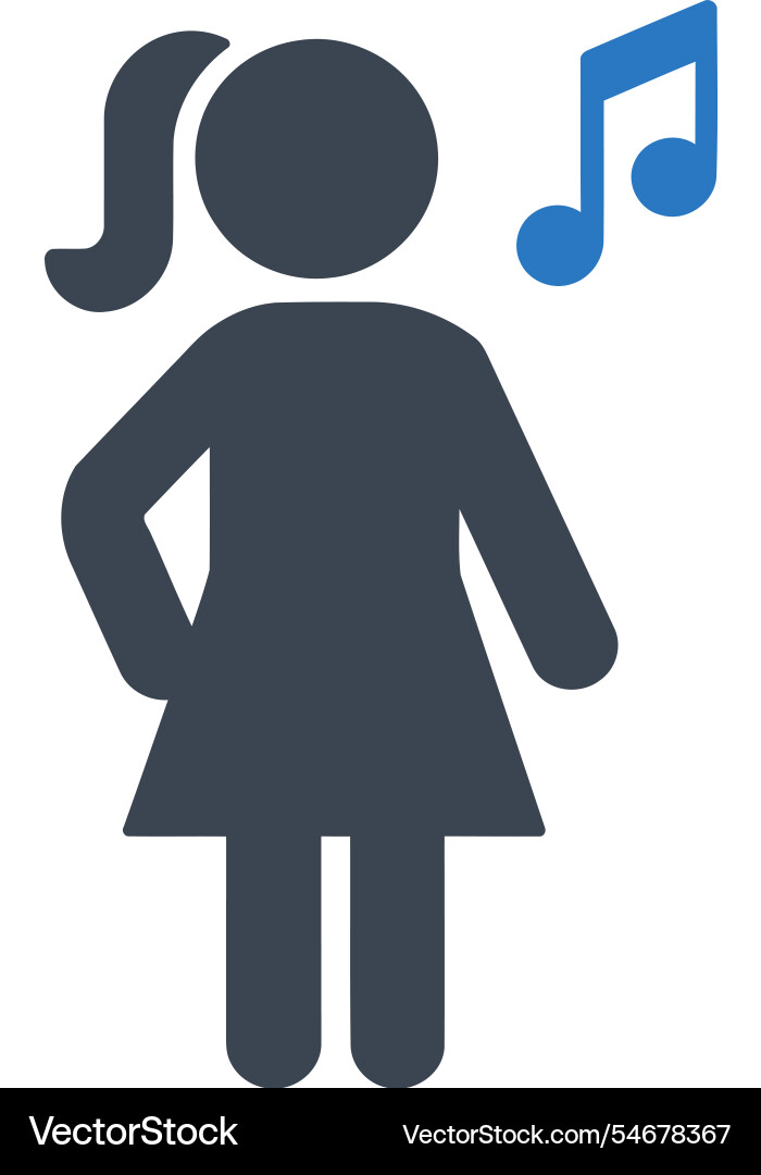 Musical girl icon Royalty Free Vector Image - VectorStock