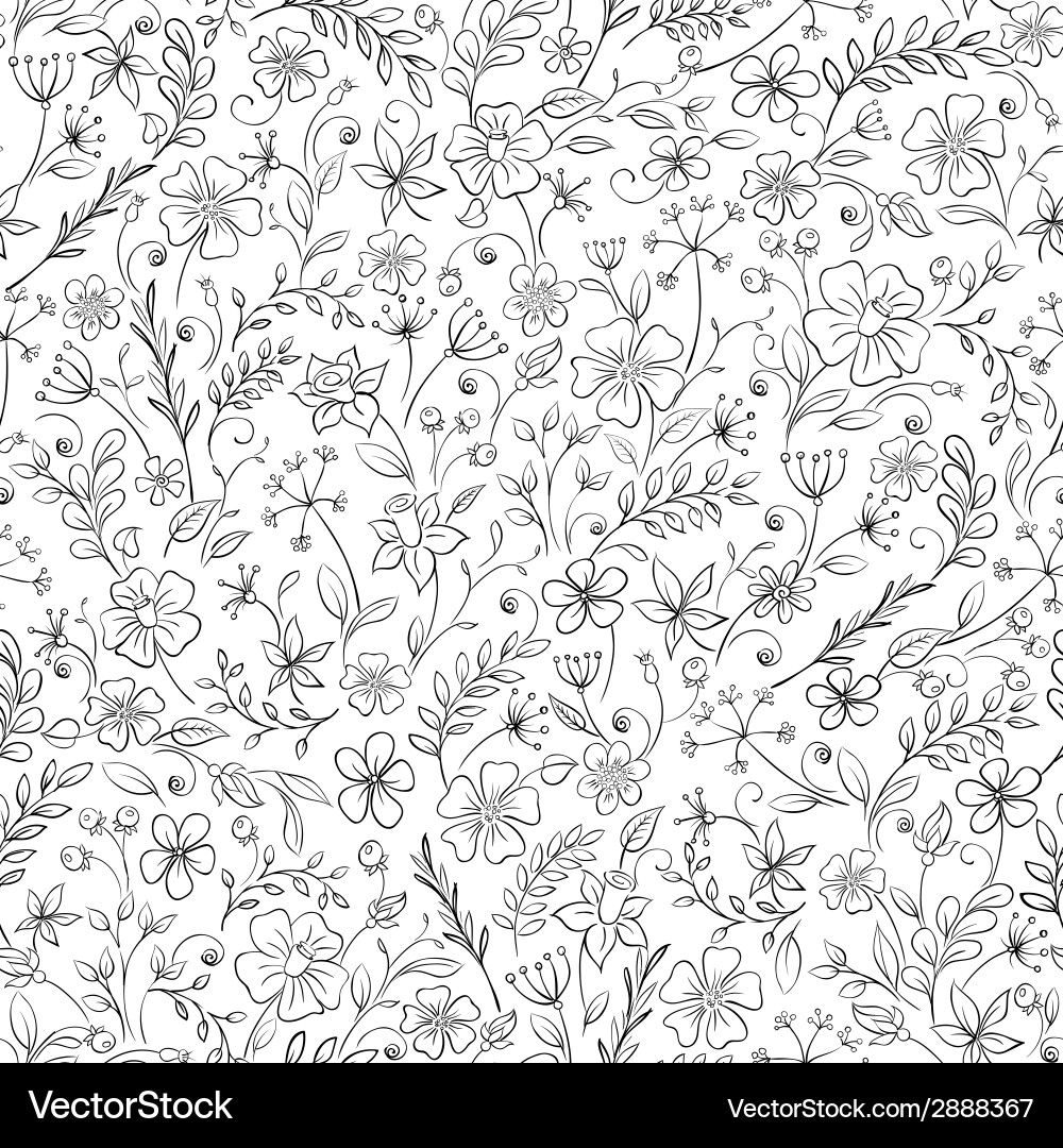 Ornate floral seamless texture endless pattern Vector Image