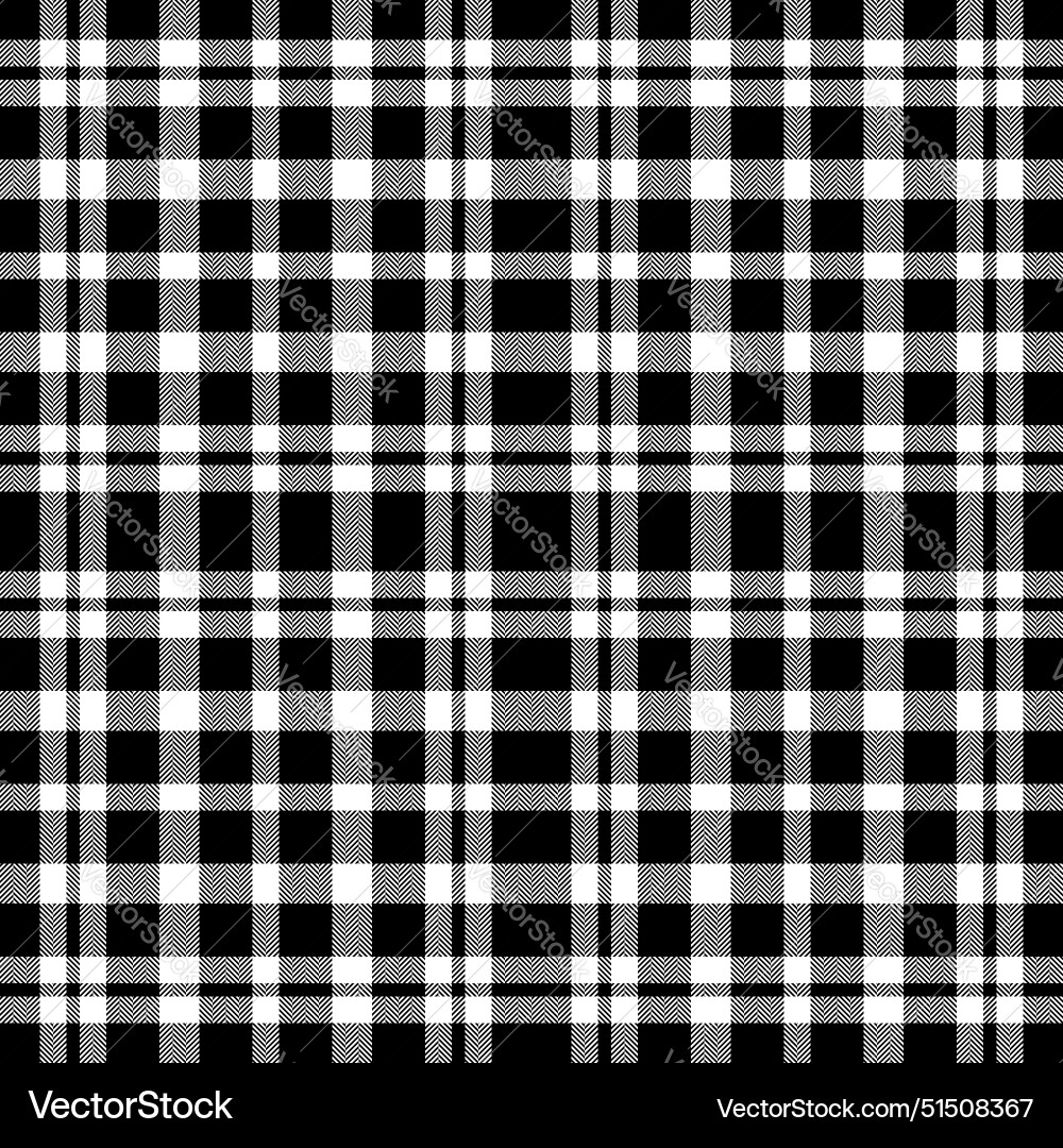 Plaid seamless pattern in black white check Vector Image