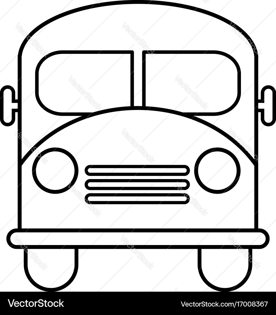 School Bus Outline Vector Black And White School Bus. Contour Back...