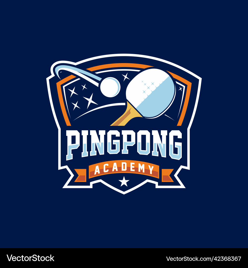 Table tennis badge emblem logo Royalty Free Vector Image