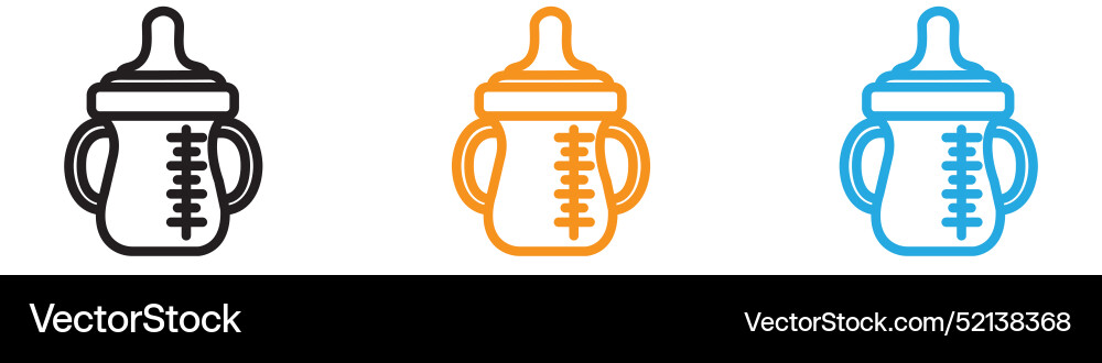 Baby sippy logo set collection for web app ui Vector Image