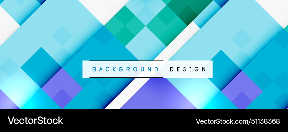 Blue and violet background design with square and Vector Image