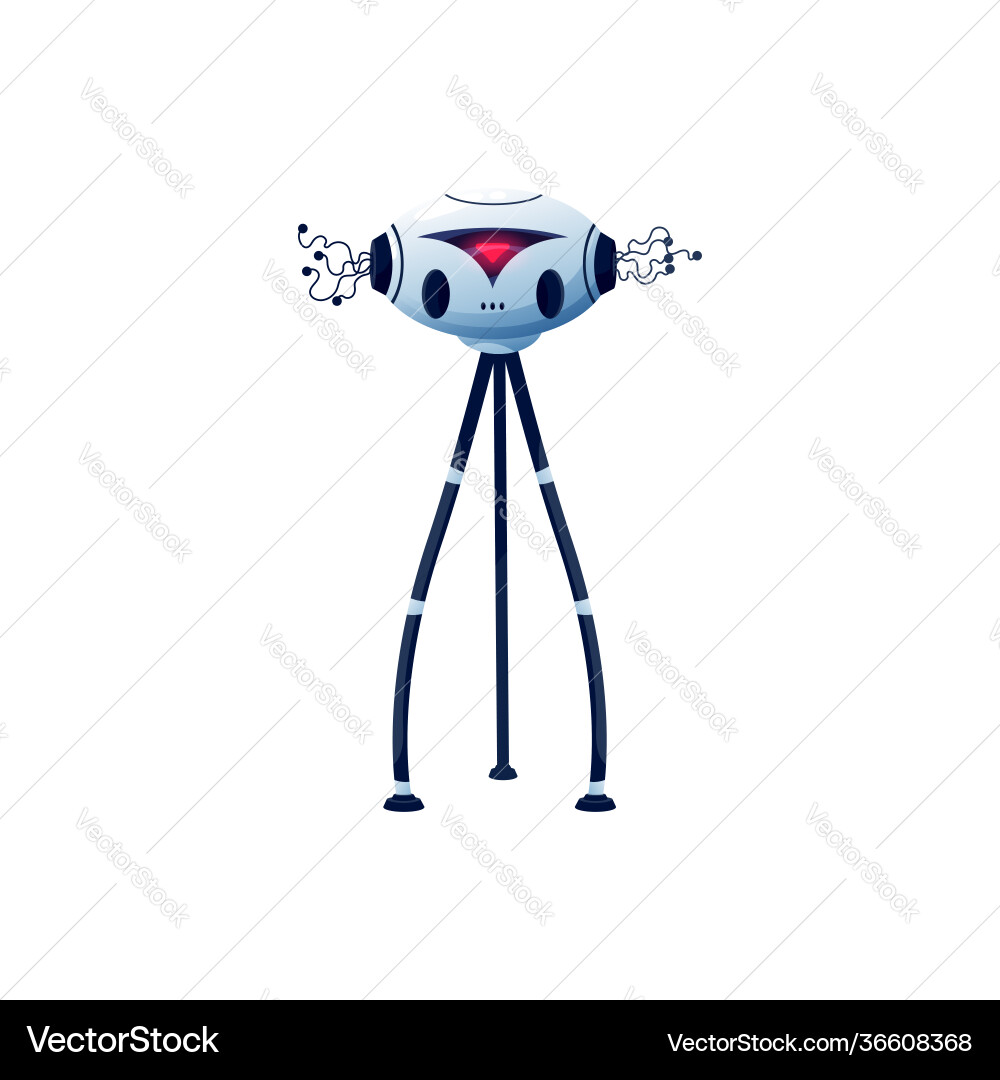 Cartoon robot cyborg character on long legs Vector Image