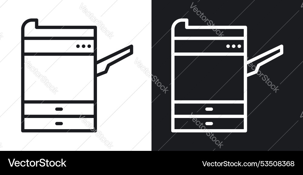 Copy machineline in thin line black color flat Vector Image