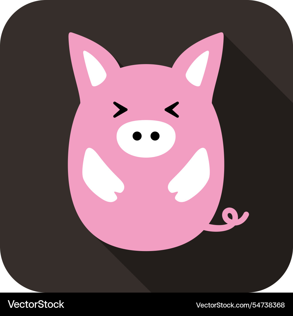 Cute pig face and body flat design Royalty Free Vector Image