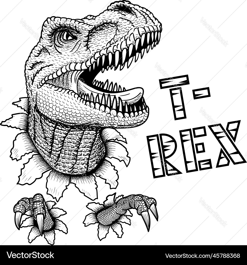 Drawing of the head an ancient predatory Vector Image