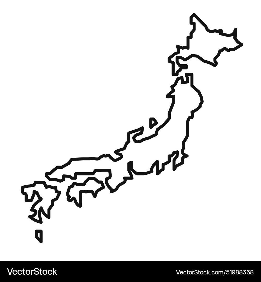 Japan map icon mark in filled style Royalty Free Vector