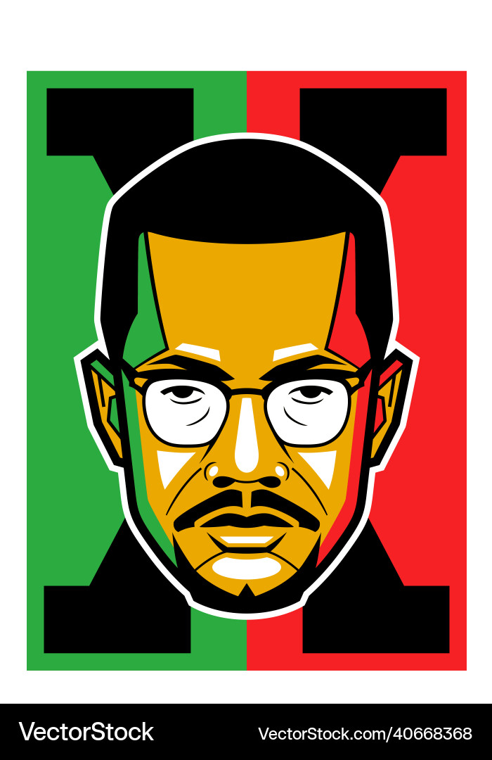 Malcolm X Portrait Royalty Free Vector Image - VectorStock