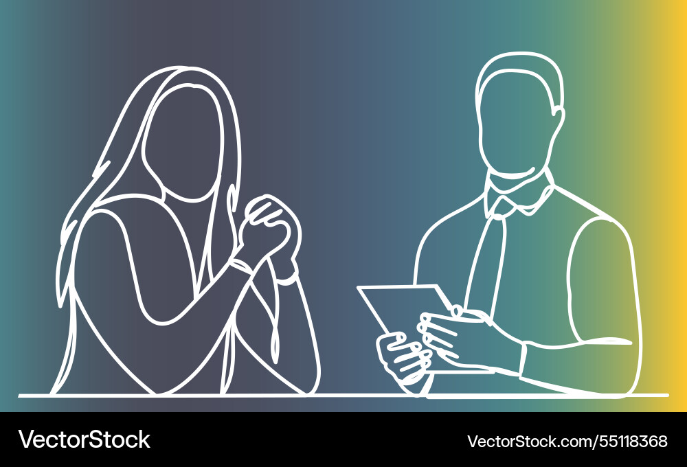 People communicate sketch continuous line drawing Vector Image