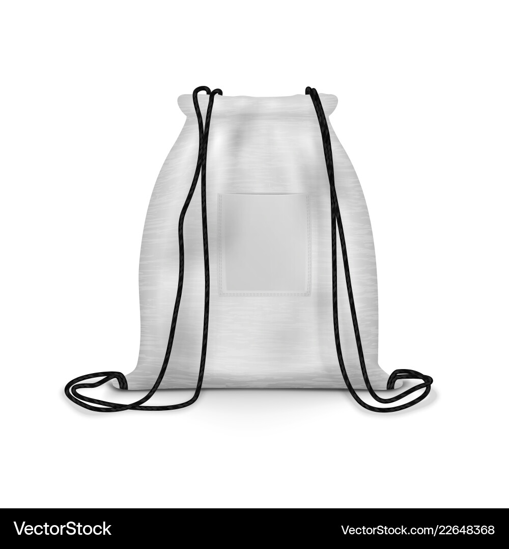 Realistic simple white sport backpack bag isolated