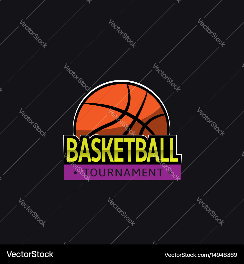 Basketball tournament logo template Royalty Free Vector