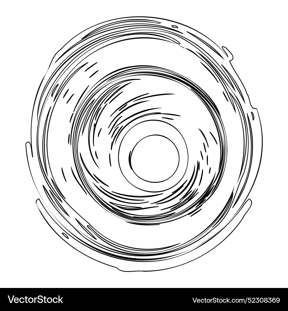 Black hole outline sketch Royalty Free Vector Image