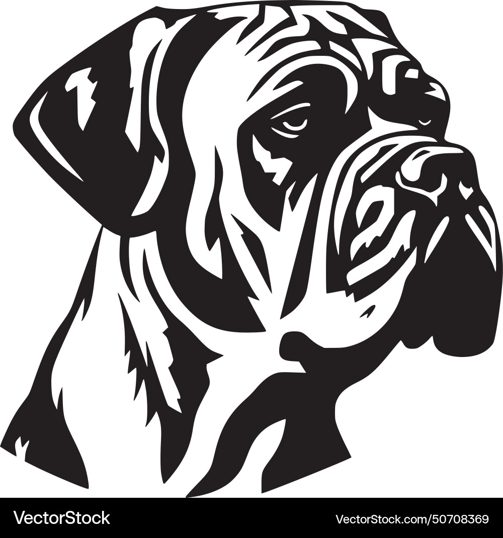 Boxer - minimalist and flat logo Royalty Free Vector Image