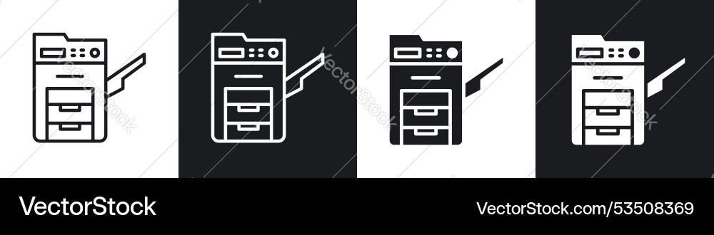 Copy machineline in thin line black color flat Vector Image